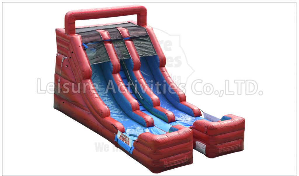 15ft Double Lane Water Slide - Marble Red-SL - Leisure Activities USA