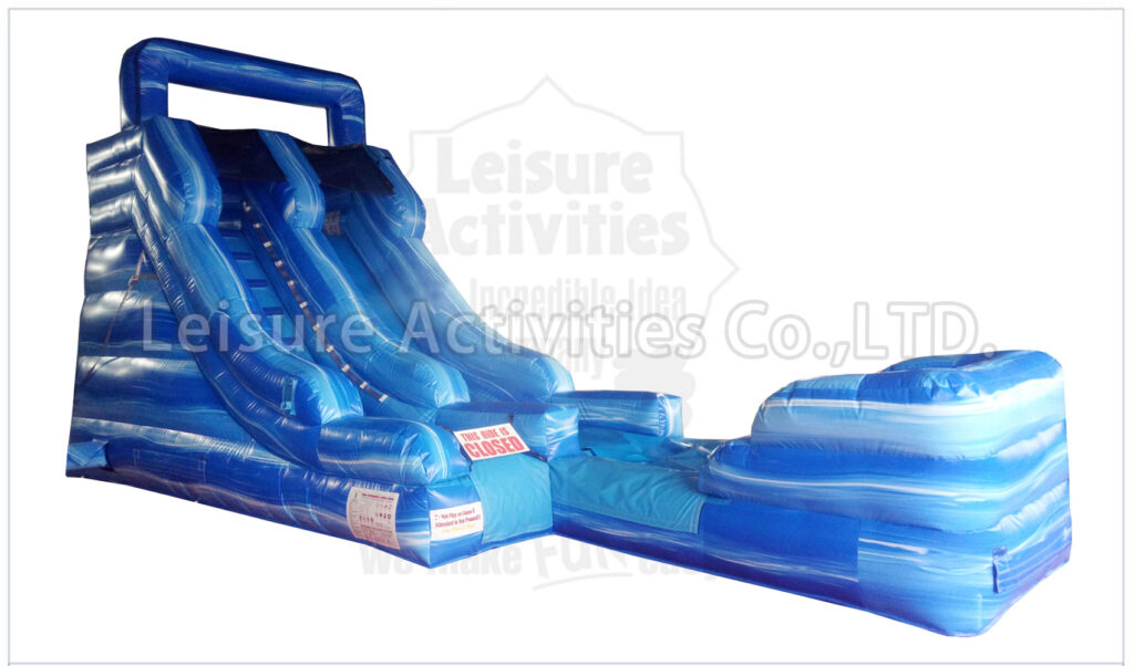 15ft Single Lane Water Slide - Marble Blue-SL - Leisure Activities USA