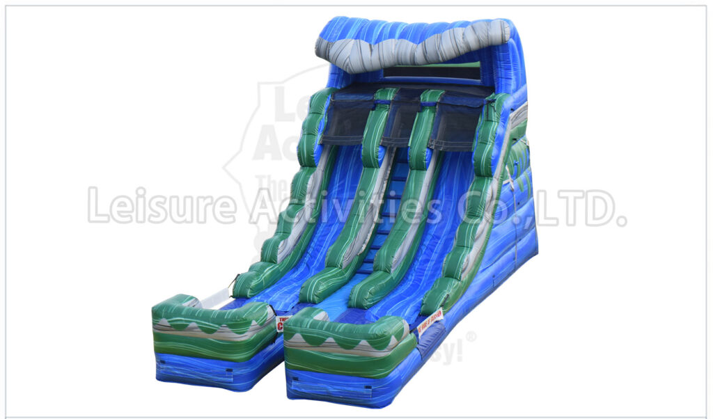 16ft Wave Double Lane Water Slide-Marble Blue-SL - Leisure Activities USA