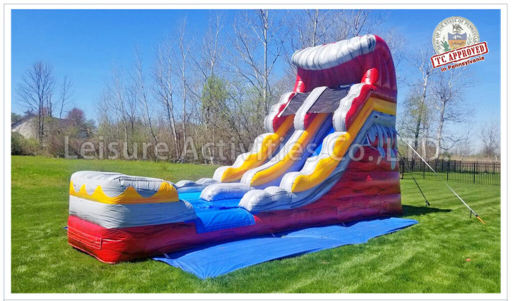 16ft Volcano Single Lane Water Slide-Marble Red II-SL - Leisure ...