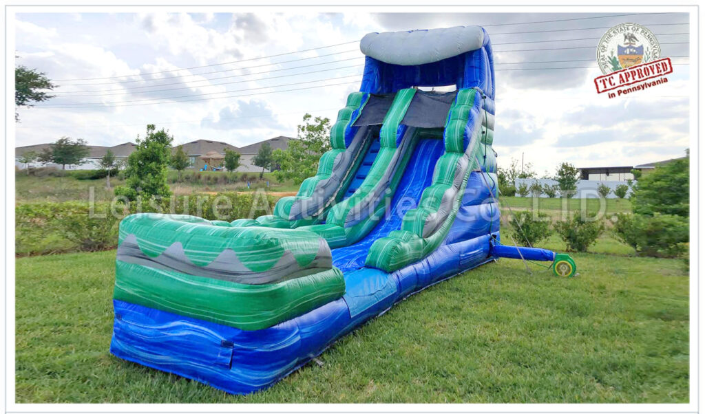 16ft Wave Single Lane Water Slide- Marble Blue II-SL - Leisure ...