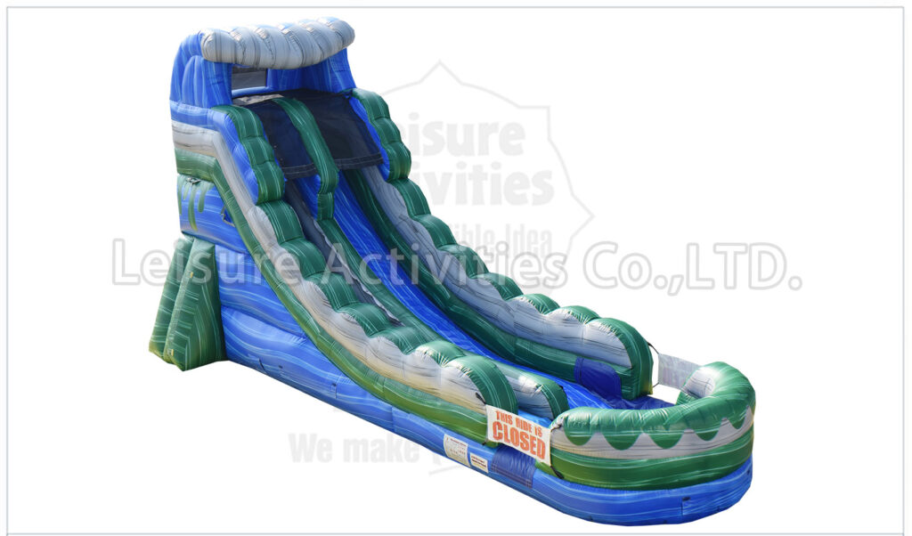 18ft Wave Single Lane Water Slide-Marble Blue-RPL - Leisure Activities USA