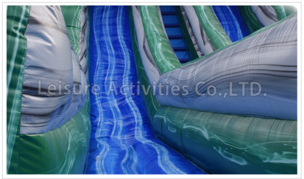 20ft Wave Double Lane Water Slide-Marble Blue-SL - Leisure Activities USA