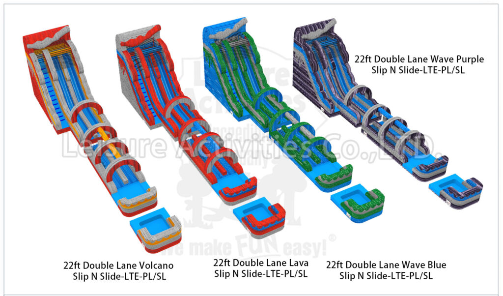 22ft Double Lane Wave Purple Slip N Slide-LTE-PL/SL - Leisure ...