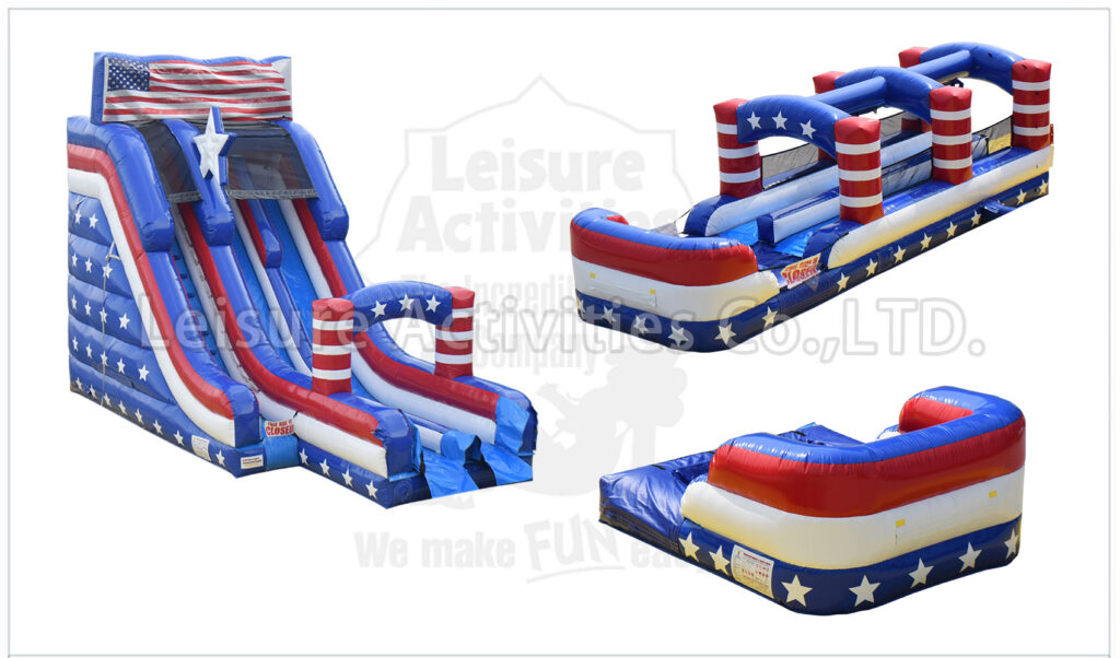 22ft Double Lane Old Glory Slip N Slide-LTE-PL/SL - Leisure Activities USA