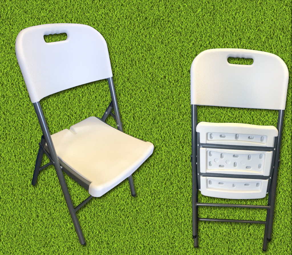 Deluxe Steel frame with Plastic Seat & Back Folding Chair (Capacity ...